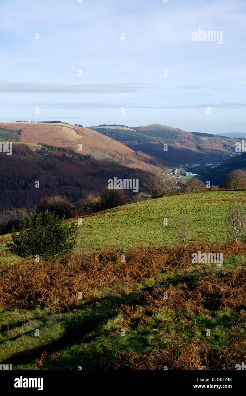 Sirhowy valley from the Rhymney Valley Ridgway Footpath, Mynydd Y Grug ...
