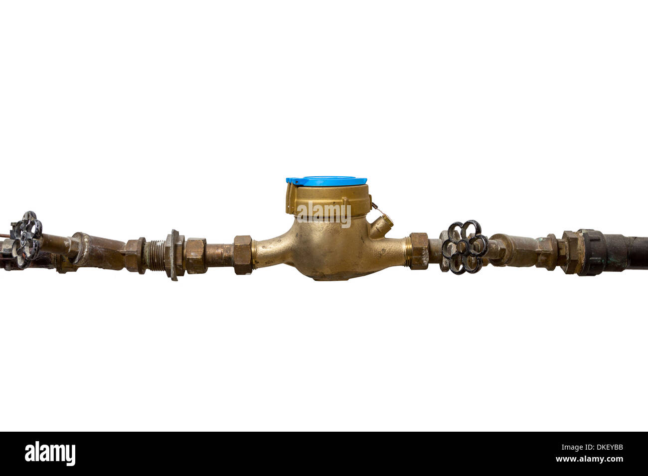 Installed Watermeter isolated on white Background Stock Photo - Alamy