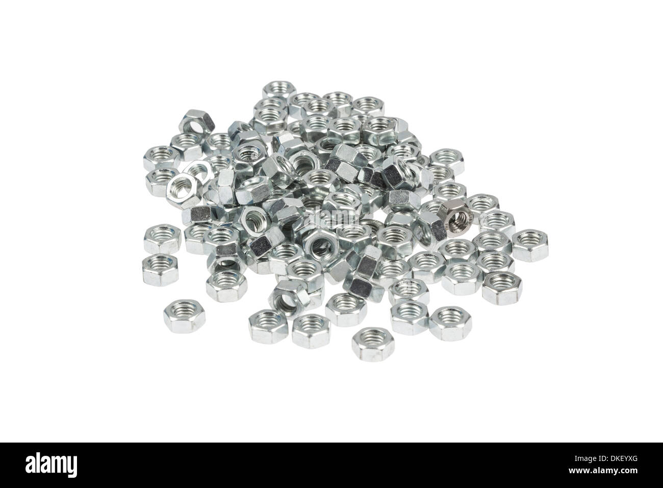 Silver Metallic Nuts isolated on white background Stock Photo - Alamy