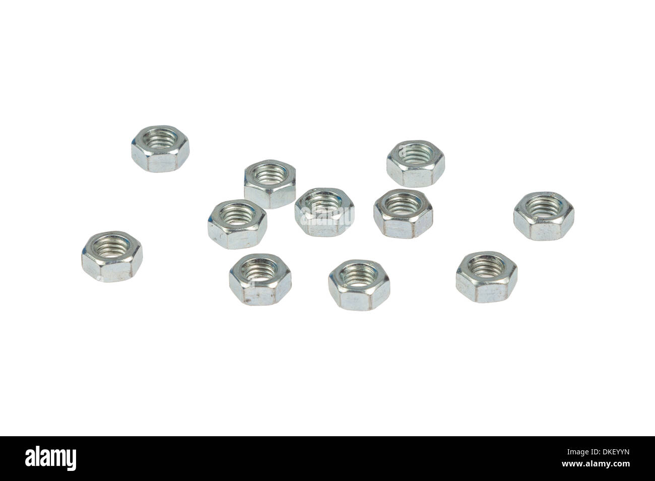 Silver Metallic Nuts isolated on white background Stock Photo - Alamy