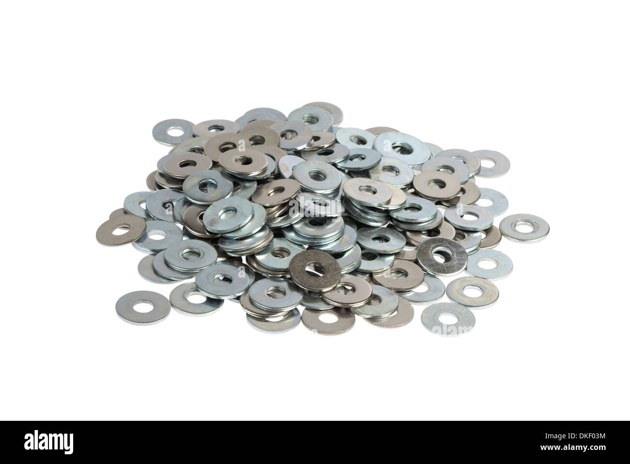 Flat Washers isolated on white background Stock Photo - Alamy
