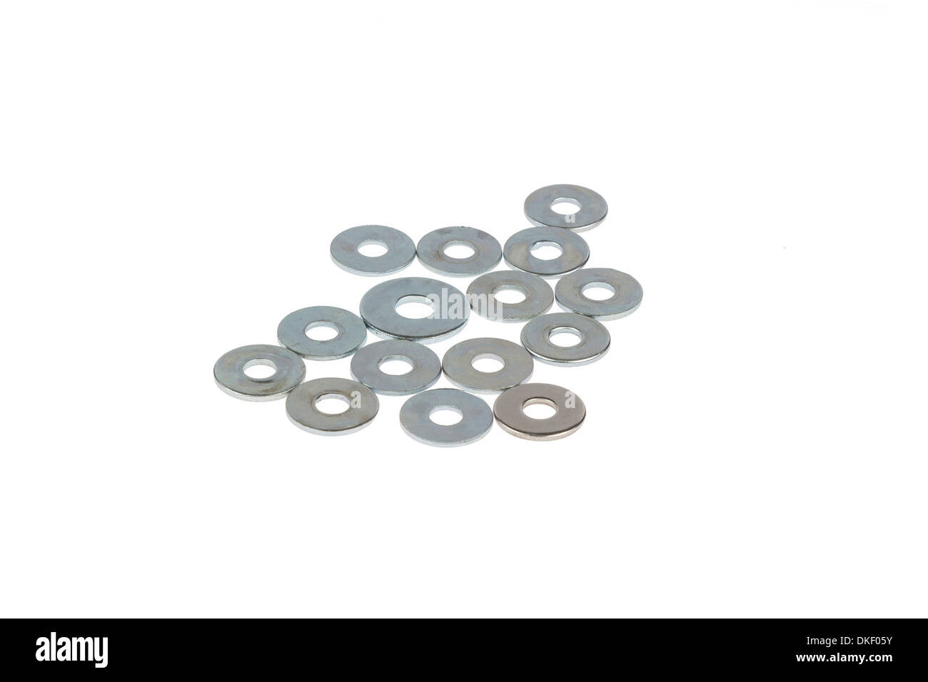 Flat Washers isolated on white background Stock Photo - Alamy
