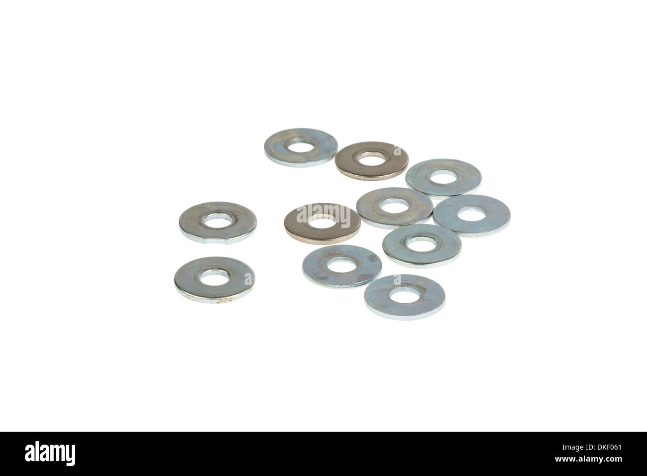 Flat Washers isolated on white background Stock Photo - Alamy