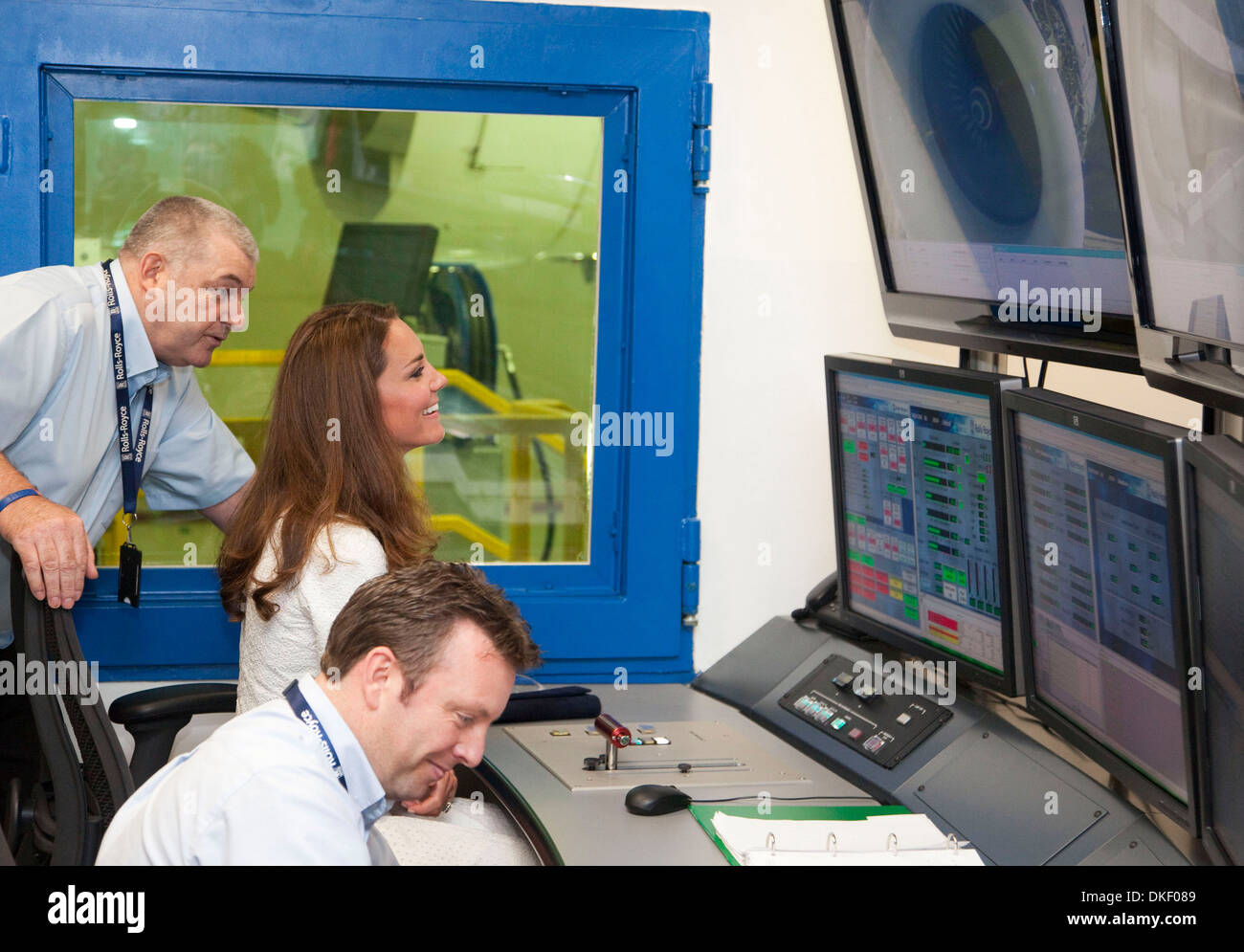 Catherine Duchess of Cambridge aka Kate Middleton operates a test ...