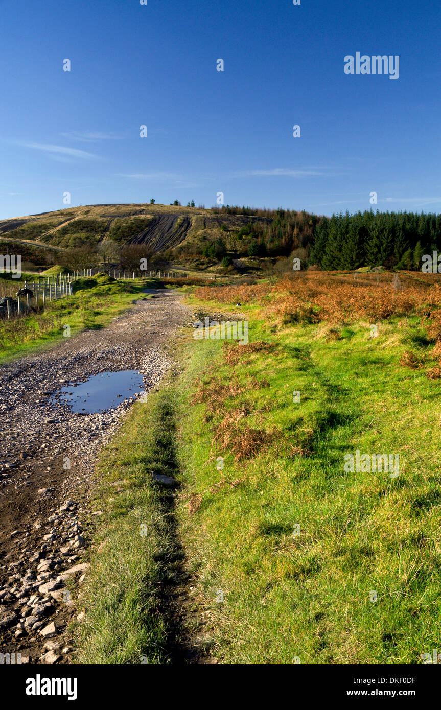 Rhymney Valley Ridgway Footpath and old coal mine workings, above the ...