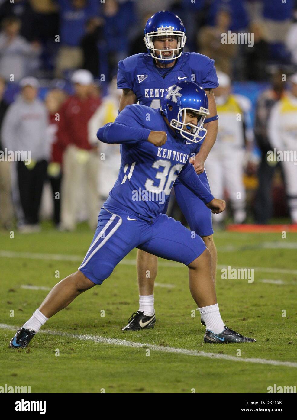 Lones Seiber celebrated as he extra point put UK up 21-20 as Kentucky ...