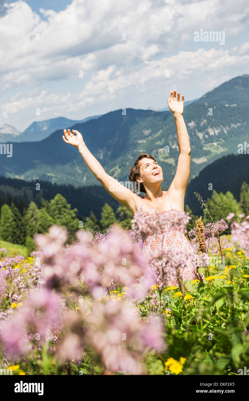 Arms up woman hi-res stock photography and images - Alamy