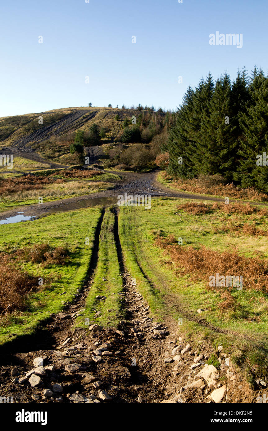 Rhymney Valley Ridgway Footpath and old coal mine workings, above the ...