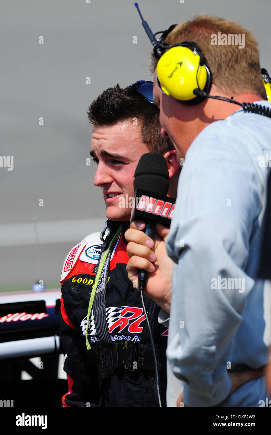 15 August 2009: Nationwide Series rookie Austin Dillon listens to a ...