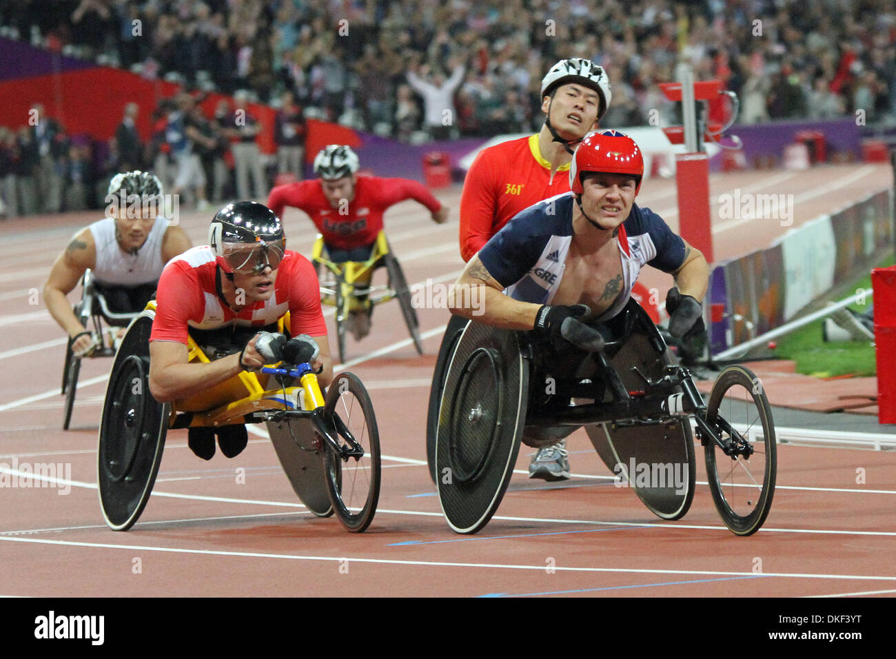 David Weir after winning the mens 800m - T54 in the Olympic stadium at ...