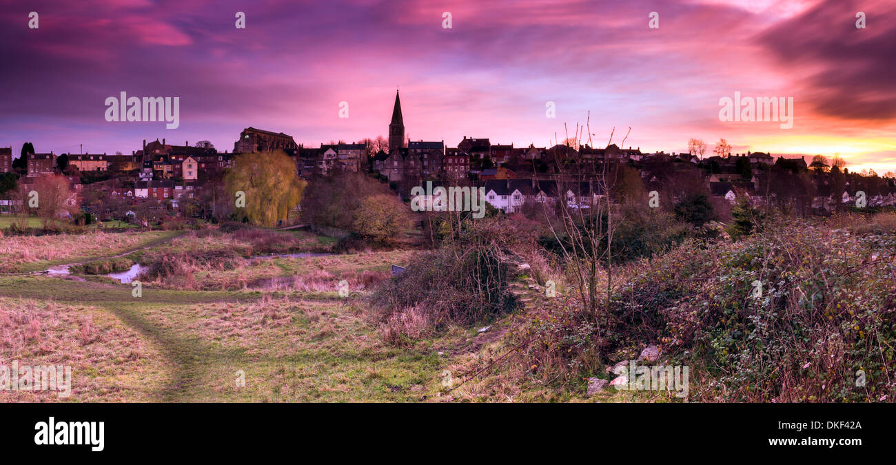 Malmesbury , Wiltshire, UK. 5th December 2013. A panoramic image of the ...