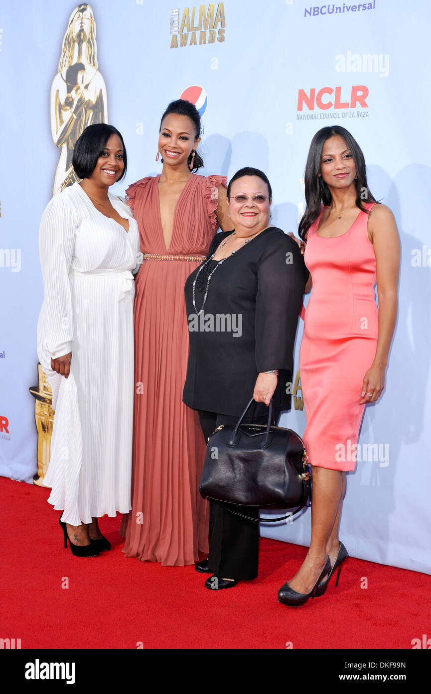 Zoe Saldana family 2012 NCLR ALMA Awards held at Pasadena Civic ...
