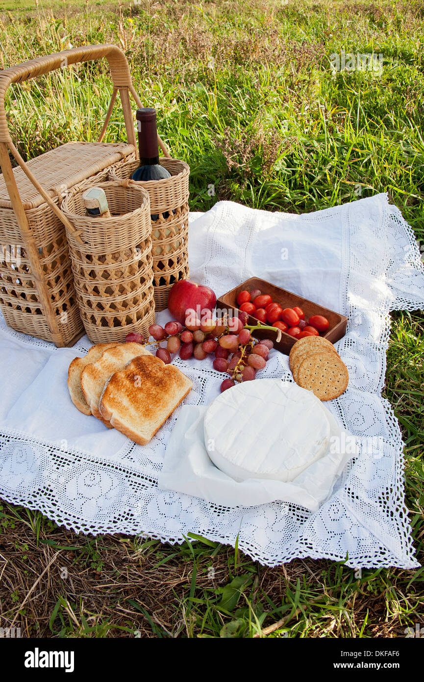 Light and healthy picnic food Stock Photo - Alamy