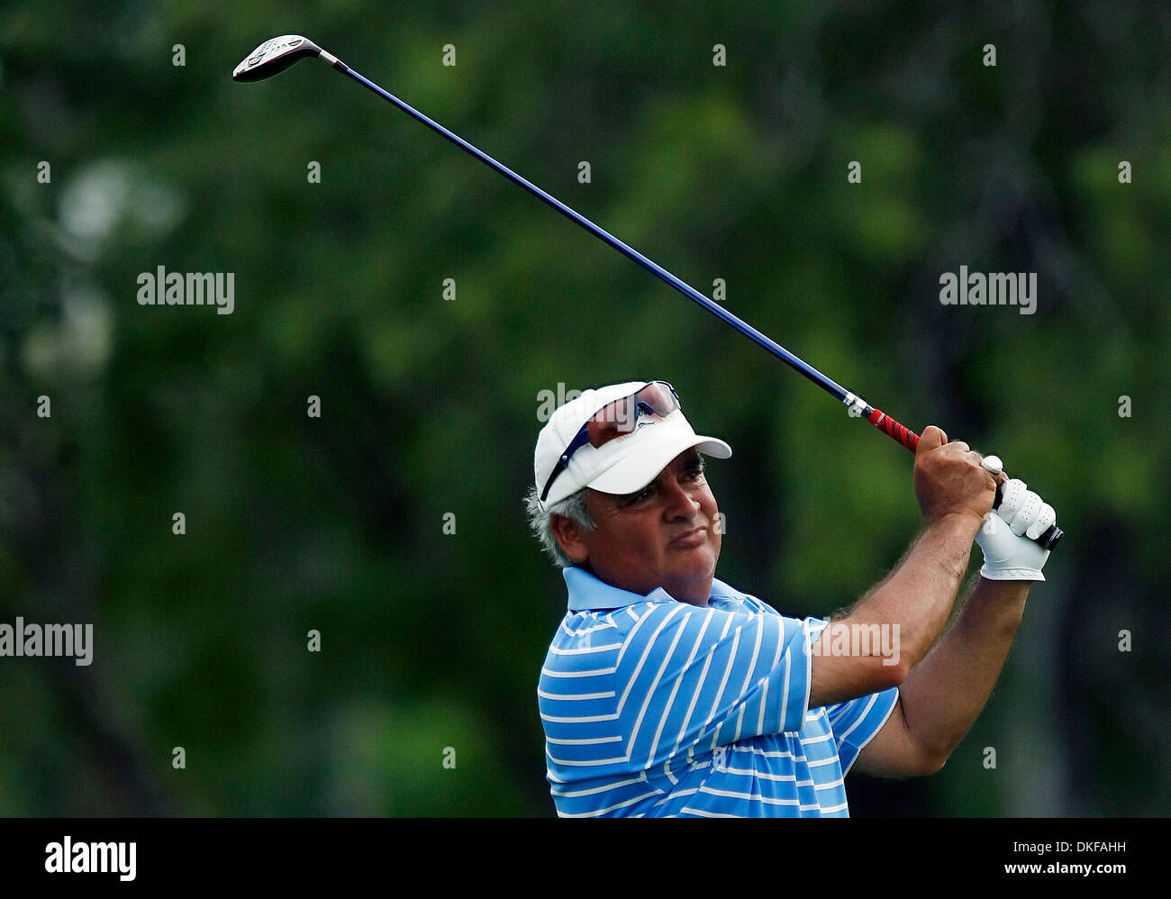 Harry Ramirez tracks a tee shot on the back nine of Republic Golf ...