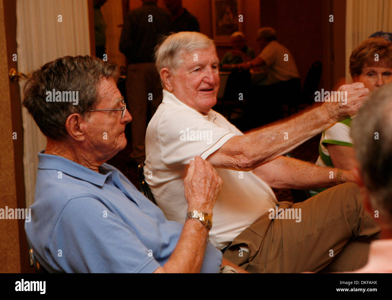 Bob Fry, left and George Blanda told stories during a ''Bear Bryant ...