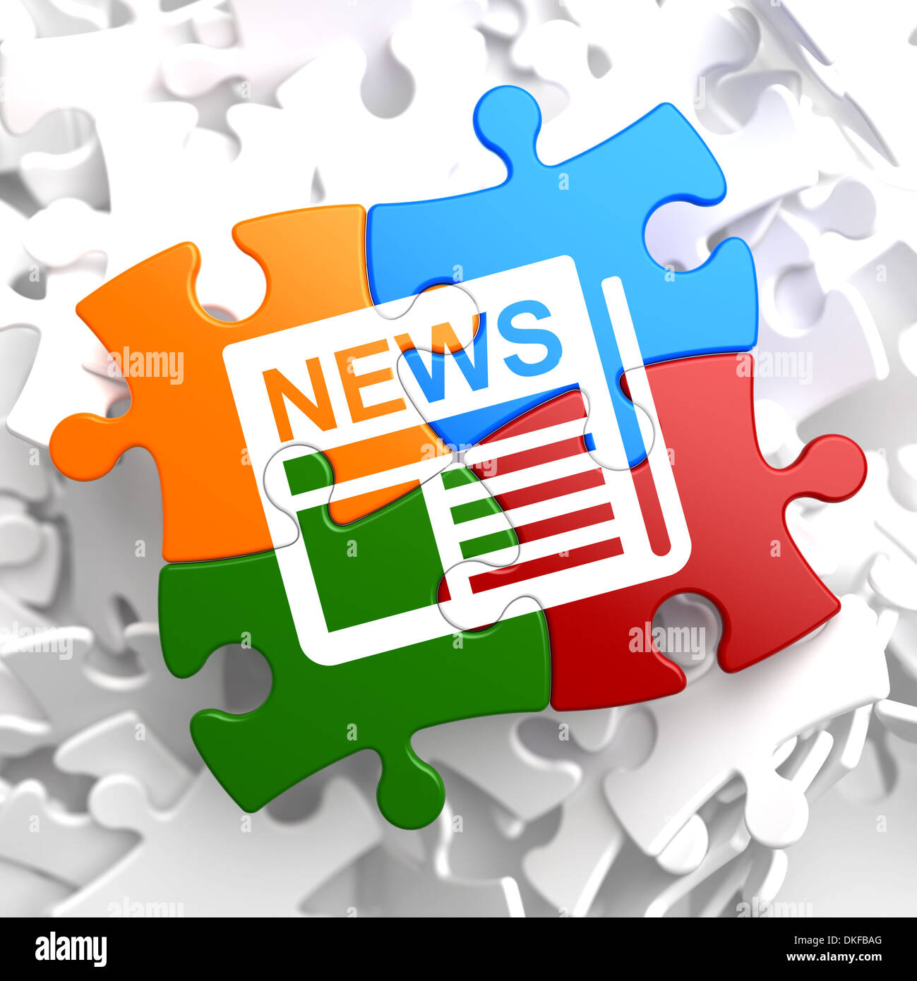 Newspaper with News Title on Multicolor Puzzle Stock Photo - Alamy
