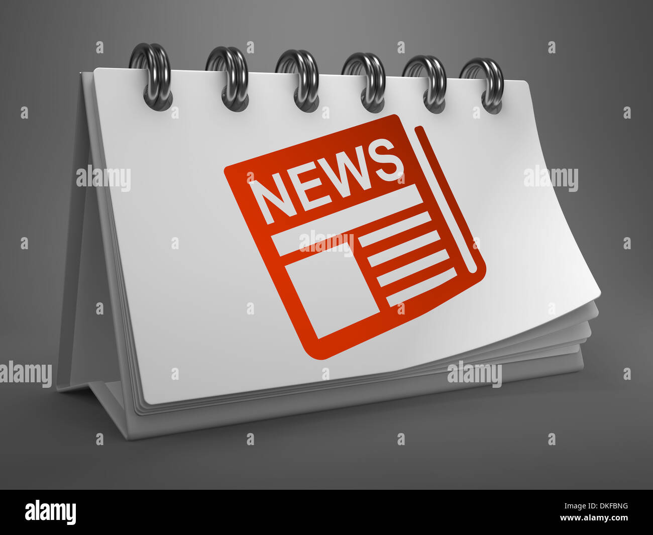 Desktop Calendar with News Concept Stock Photo - Alamy