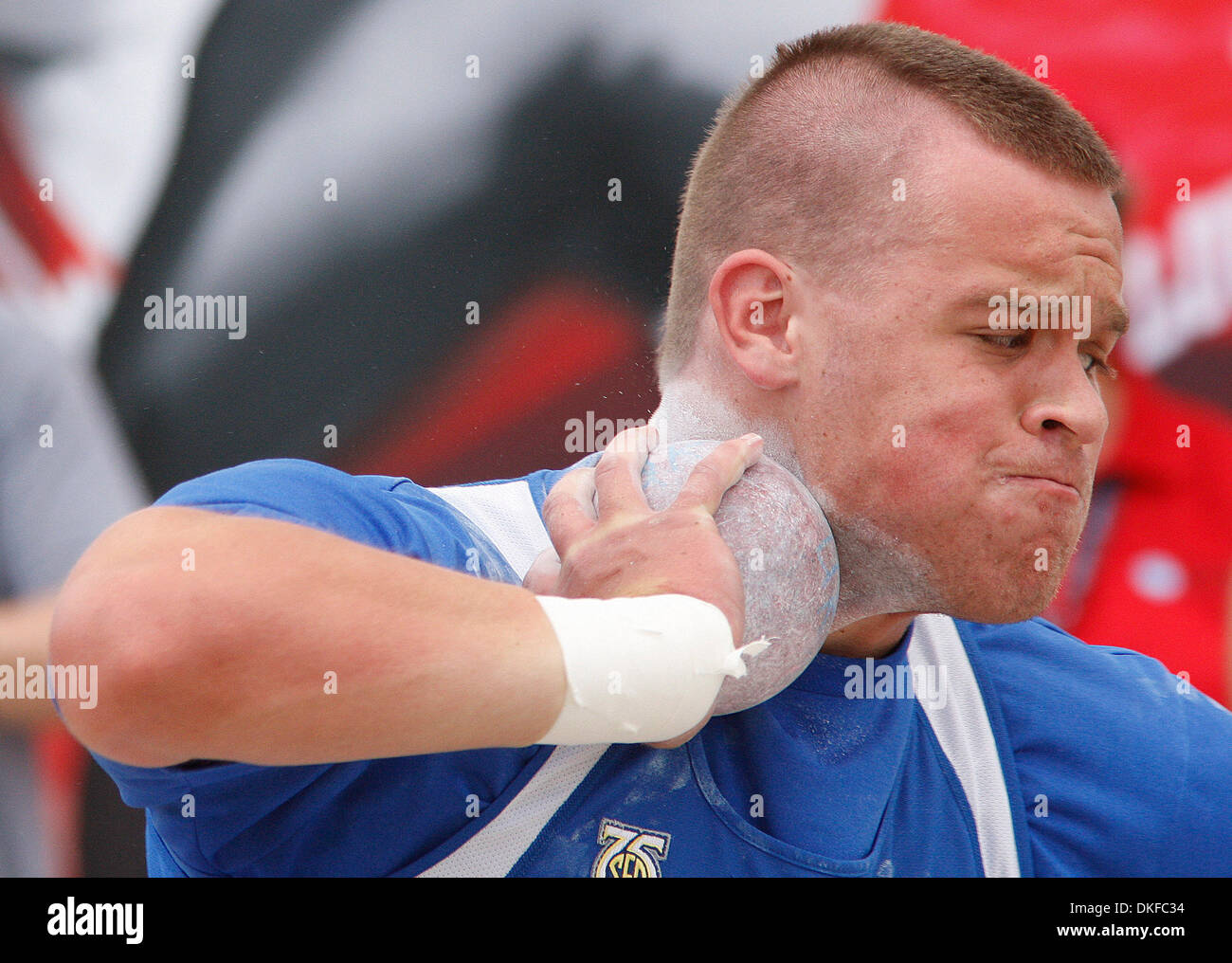 Colin Boevers of Kentucky threw in the second flight of the shot put ...