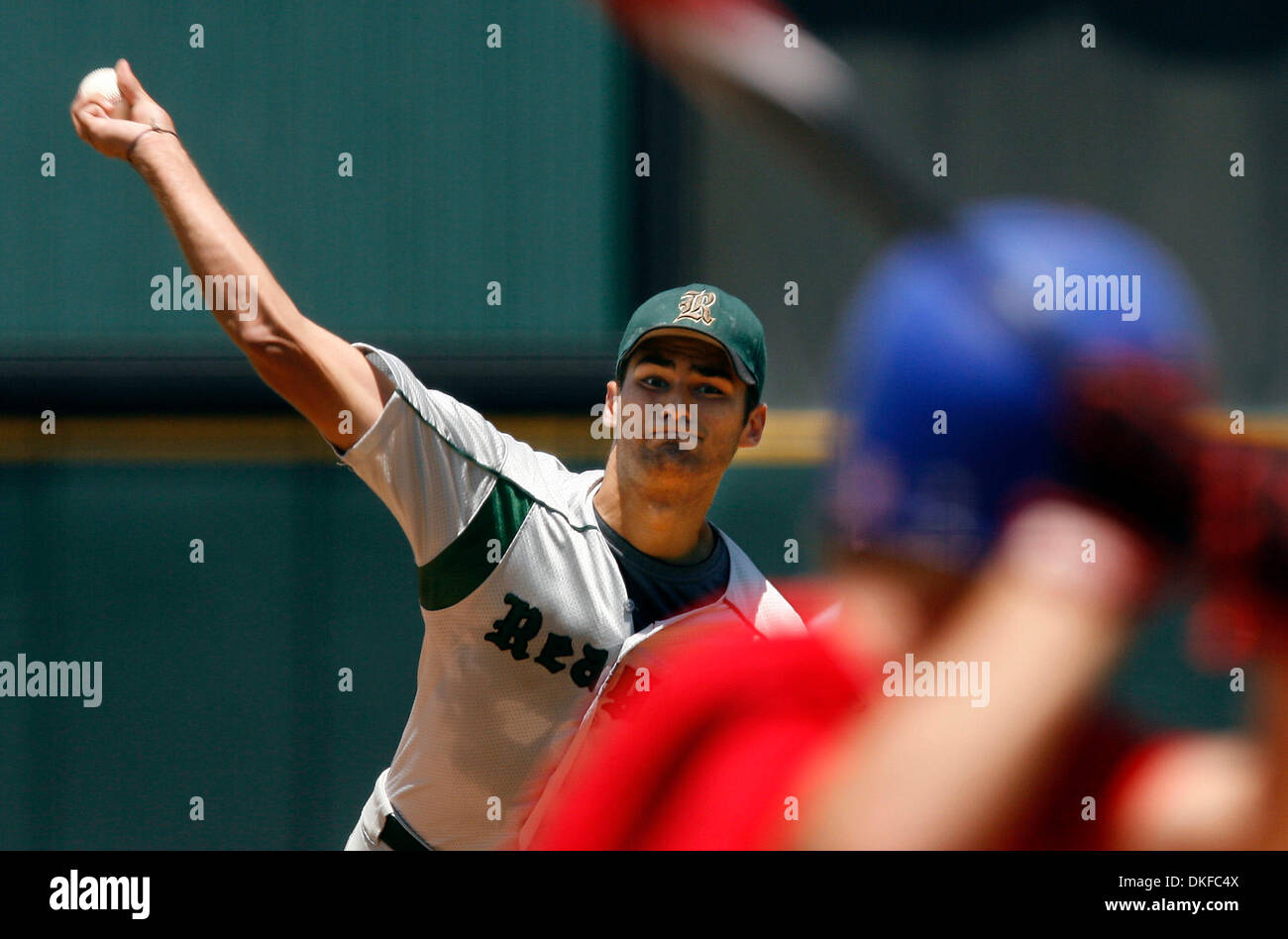 Reagan's Carter Hahn hurls a pitch against Austin Westlake during the ...