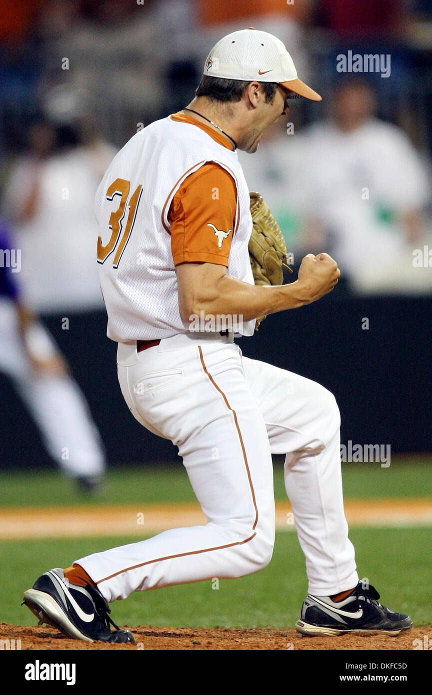FOR SPORTS - Texas' Chance Ruffin reacts after his team defeated TCU 5 ...