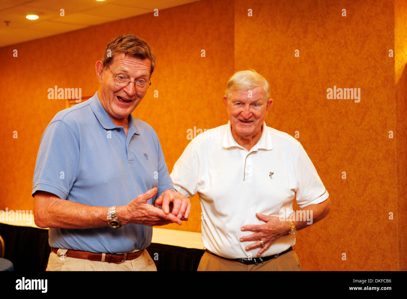 Bob Fry, left and George Blanda told stories during a ''Bear Bryant ...
