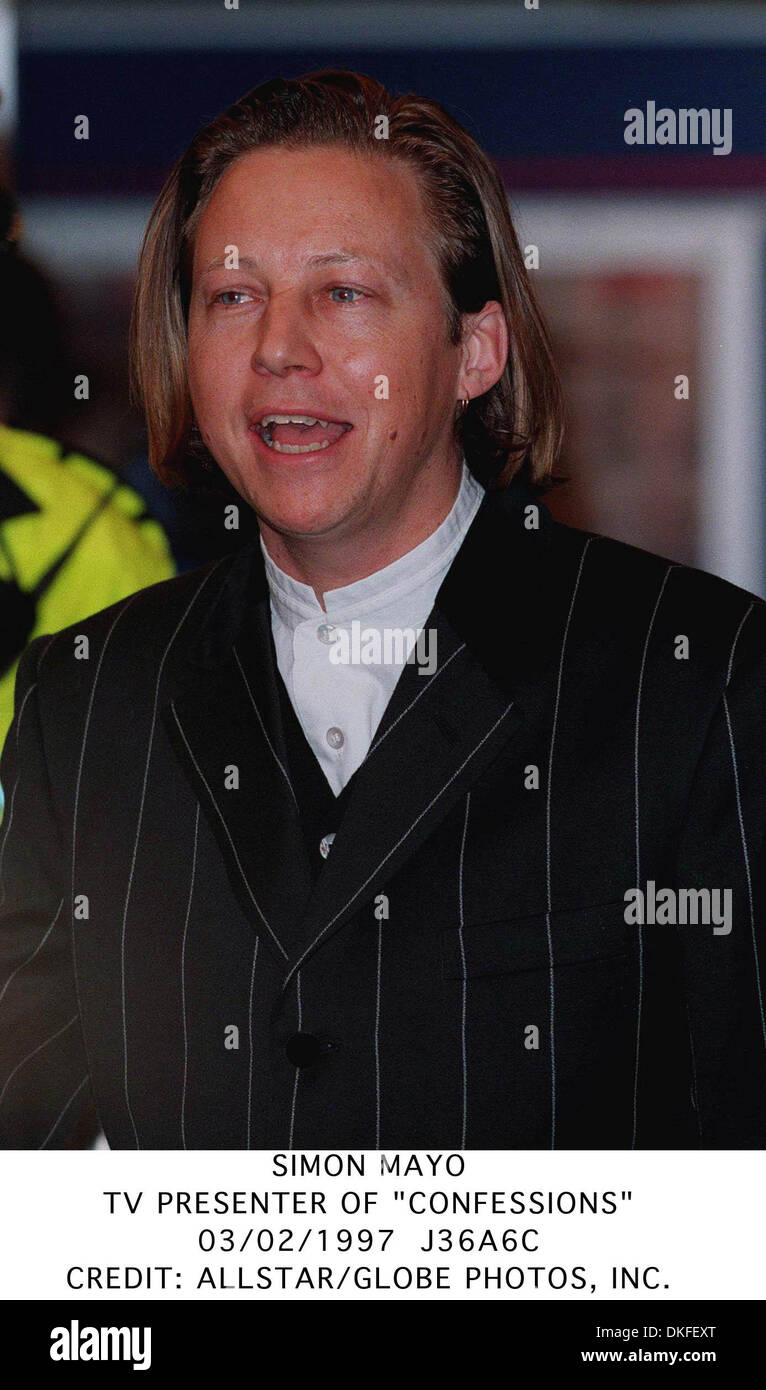 SIMON MAYO.TV PRESENTER OF ''CONFESSIONS''.03/02/1997.J36A6C.CREDIT ...