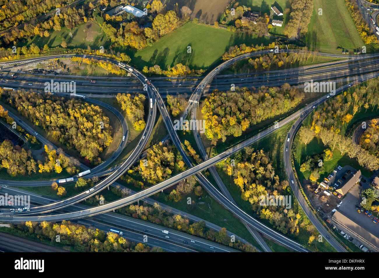 Autobahnkreuz Kaiserberg interchange, spaghetti junction, A3 motorway ...