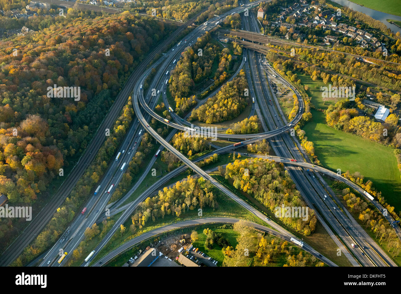 Autobahnkreuz Kaiserberg interchange, spaghetti junction, A3 motorway ...