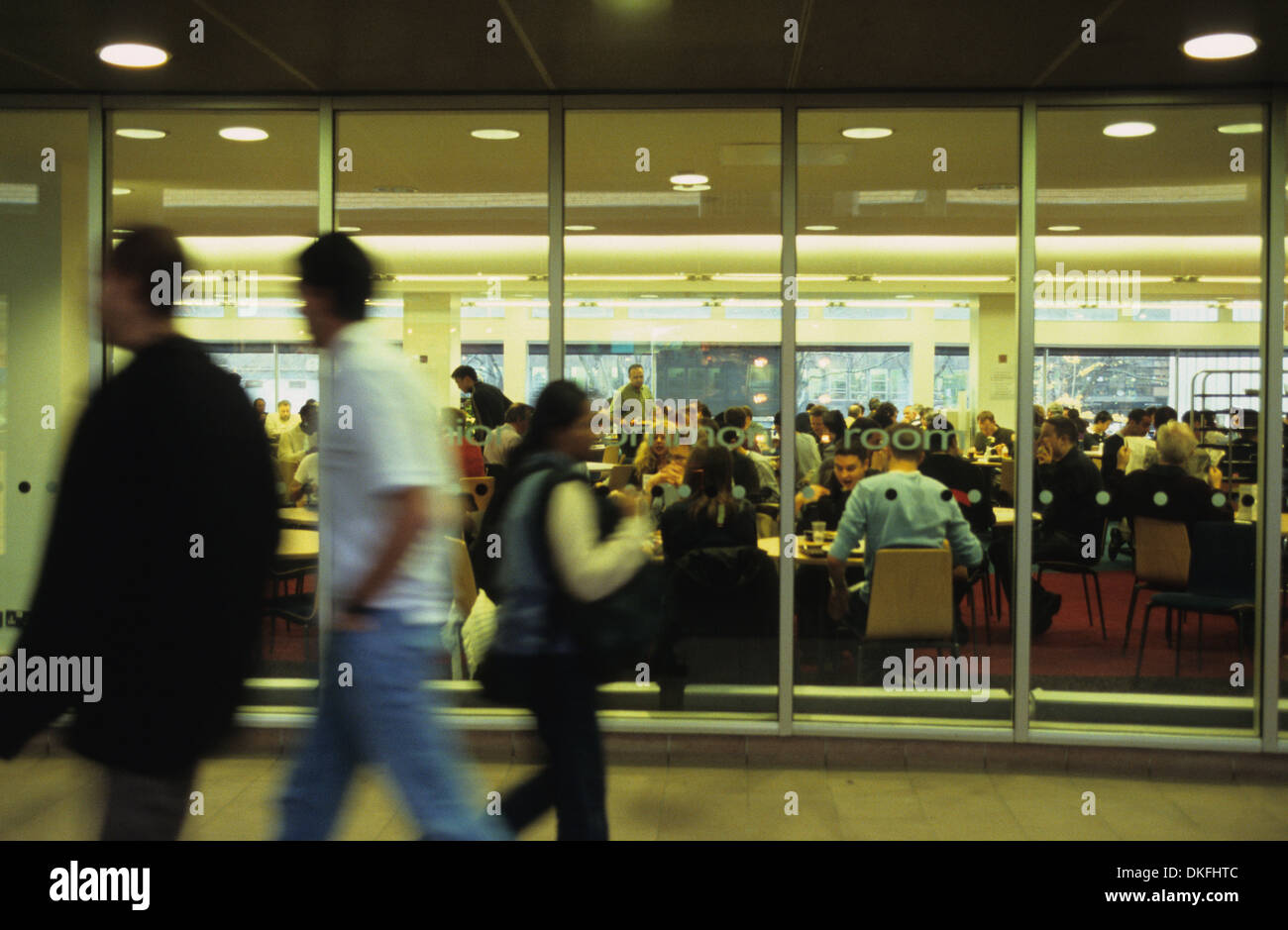 Imperial College London University students walking past refectory ...