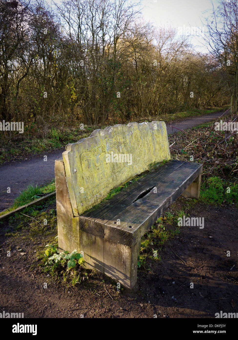 Wooden bench in the Cheshire countryside UK Stock Photo - Alamy