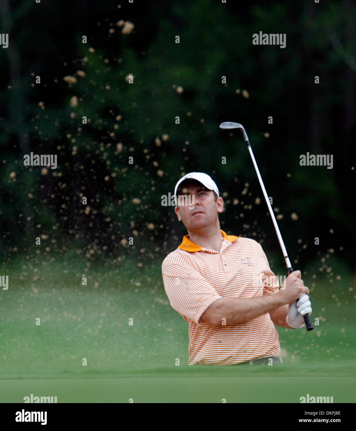 JJ Wall pops a shot out of a bunker on the back nine of Republic Golf ...