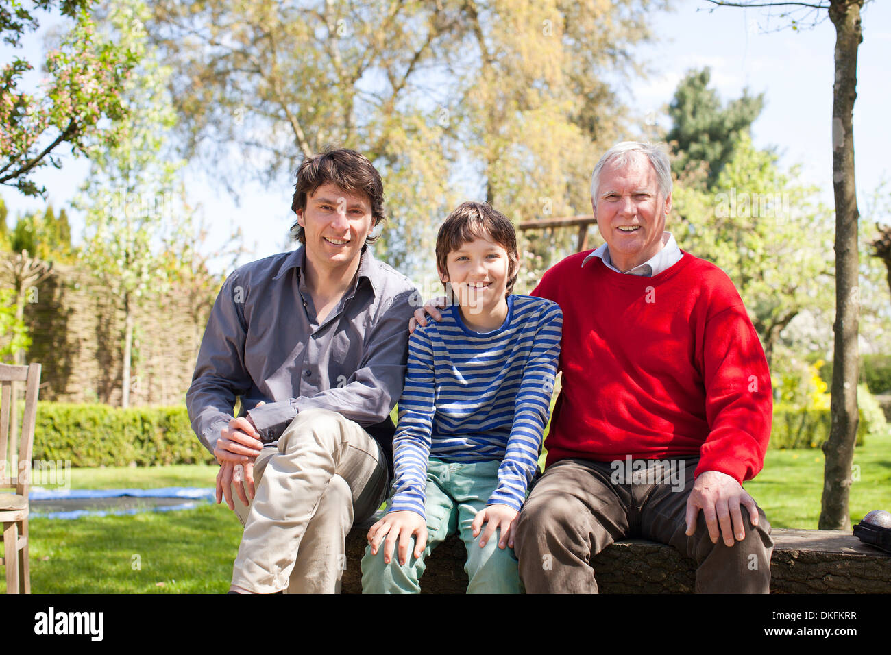 Portrait of three generation family Stock Photo - Alamy