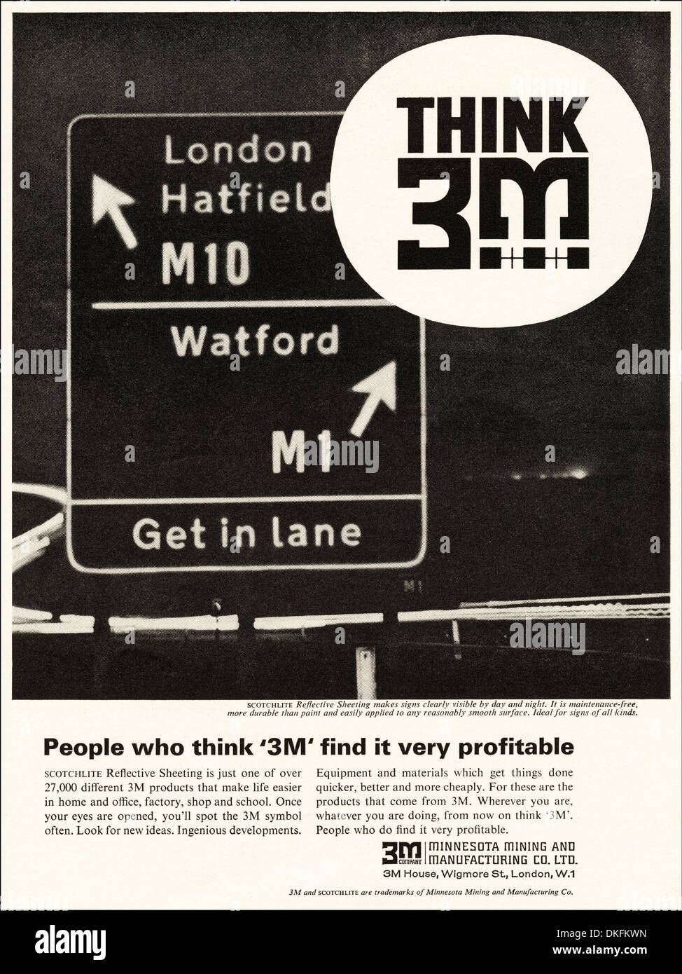 1960s vintage magazine advertisement advertising 3M SCOTCHLITE ...