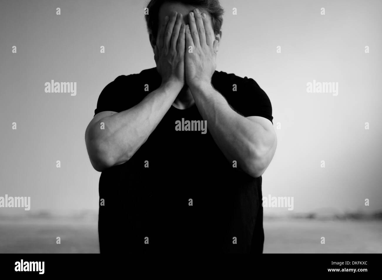 Despaired man Black and White Stock Photos & Images - Alamy