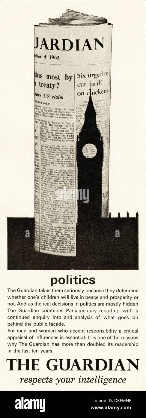 1960s vintage magazine advertisement advertising THE GUARDIAN national ...