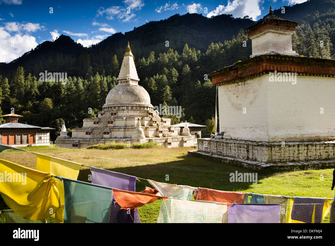 Bhutan, Pele La Pass, Chendebji Buddhist Chorten beside Trongsa to Pele ...