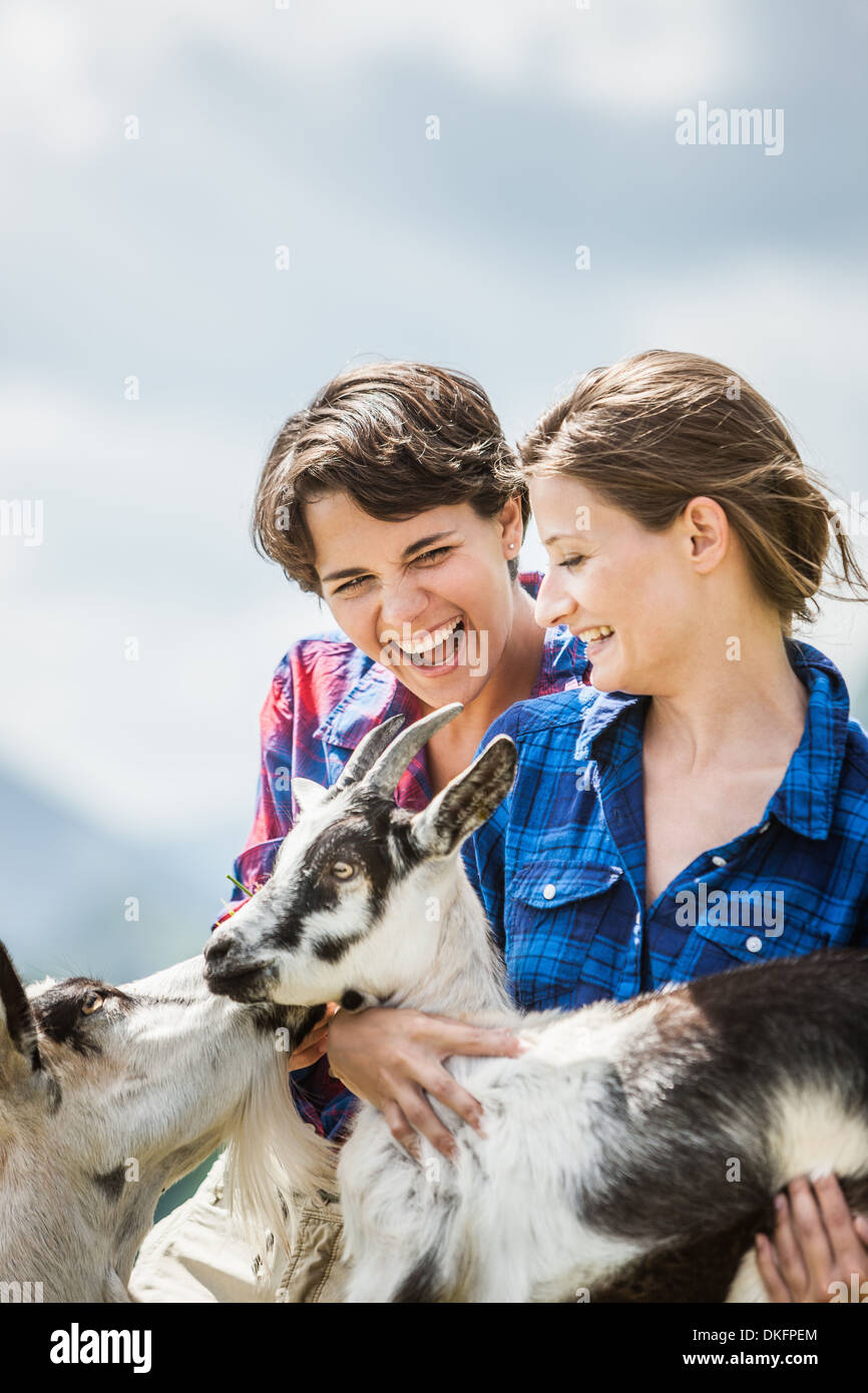 Two women with goat hi-res stock photography and images - Alamy