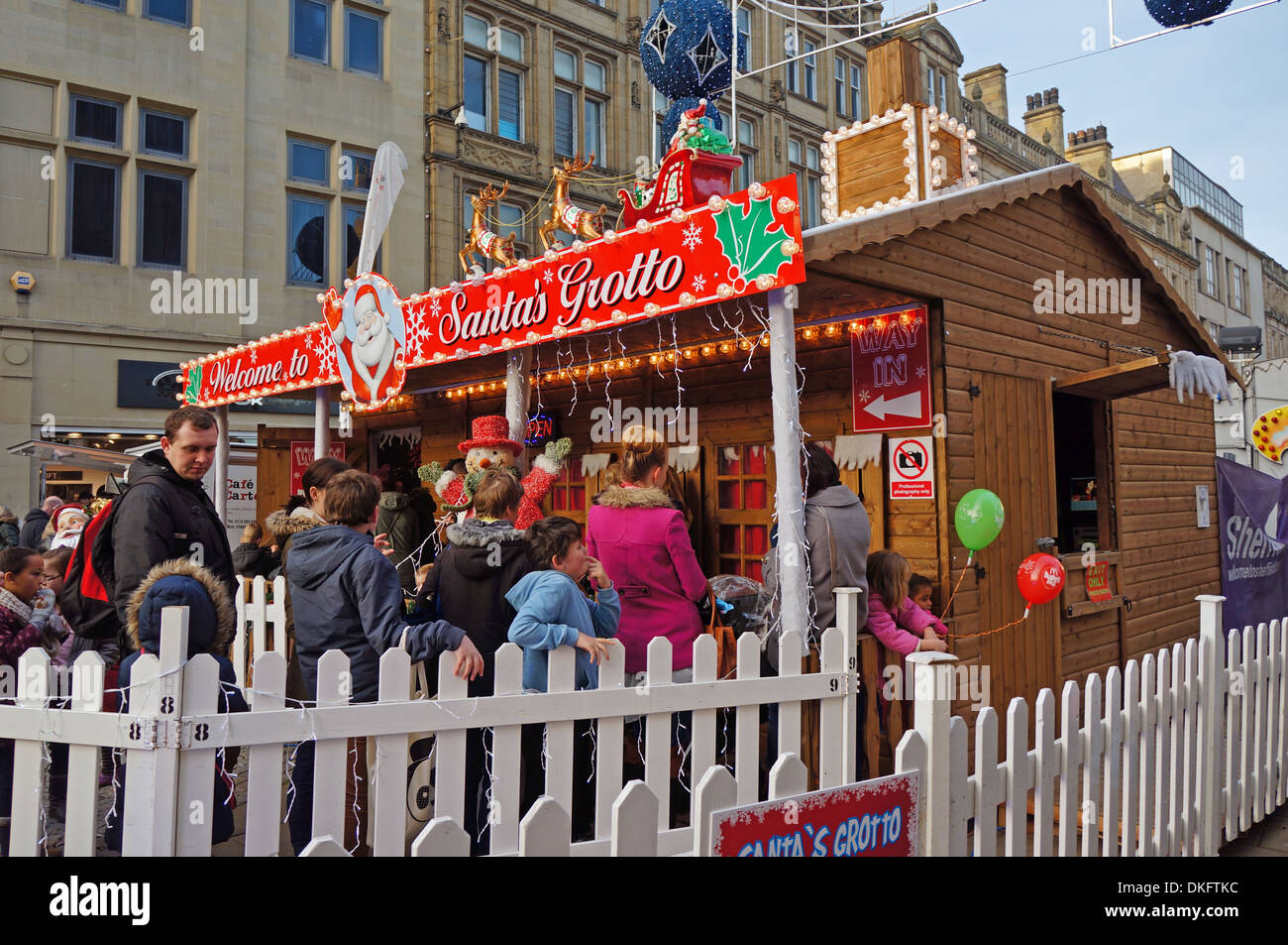 Sheffield England Uk Xmas Market Santa`s Groto Stock Photo - Alamy