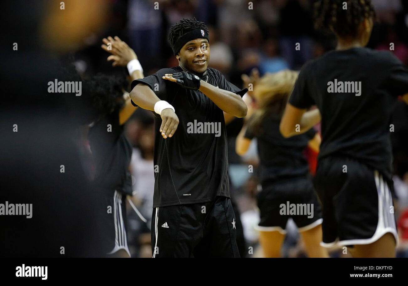 Silver Stars Star Squad members perform during a break in the game ...