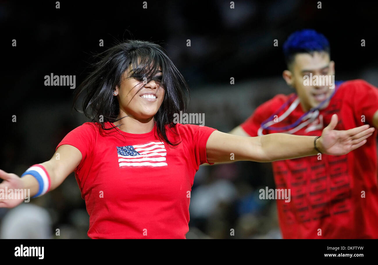 Silver Stars' Star Squad members perform during a break in the action ...