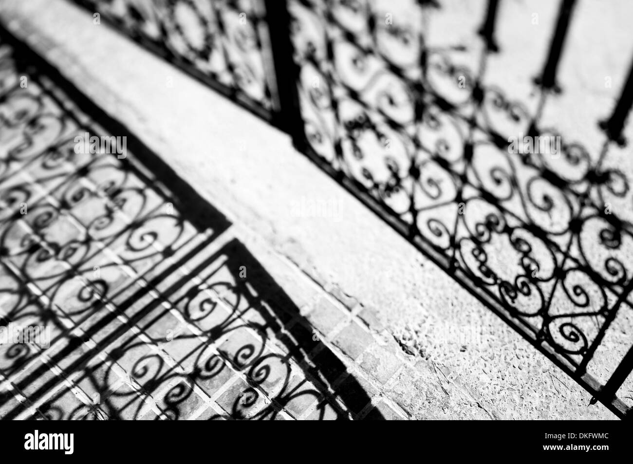 Shadow of a railing Stock Photo - Alamy