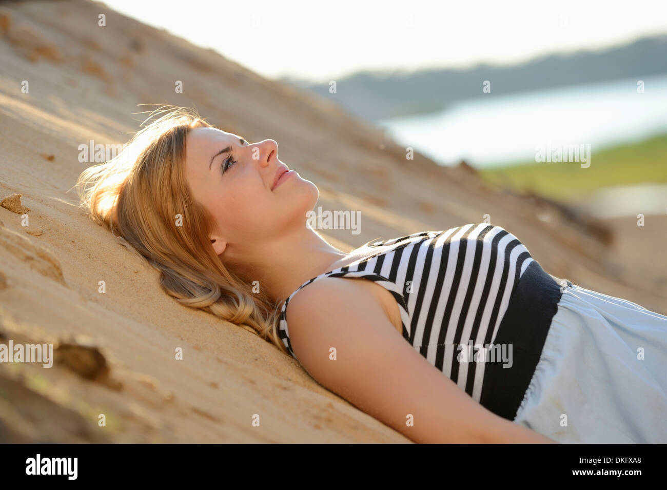 Sandy beach on bright hi-res stock photography and images - Alamy