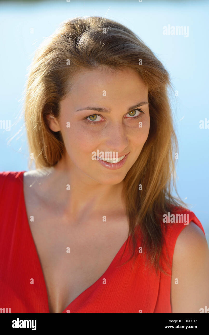 Red long outerwear hi-res stock photography and images - Alamy