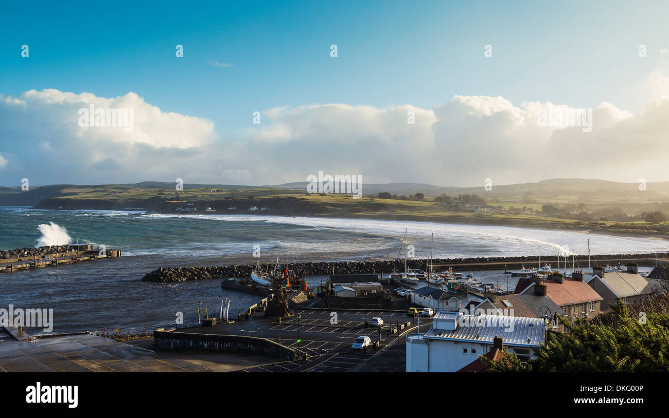 Ballycastle Harbour County Antrim Northern Ireland in a Gale Stock ...
