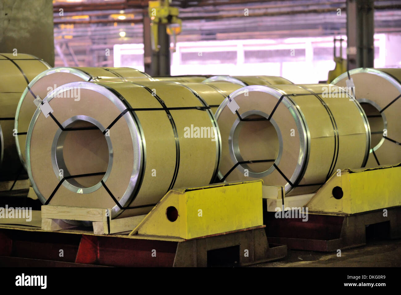 rolls of steel sheet in factory Stock Photo - Alamy