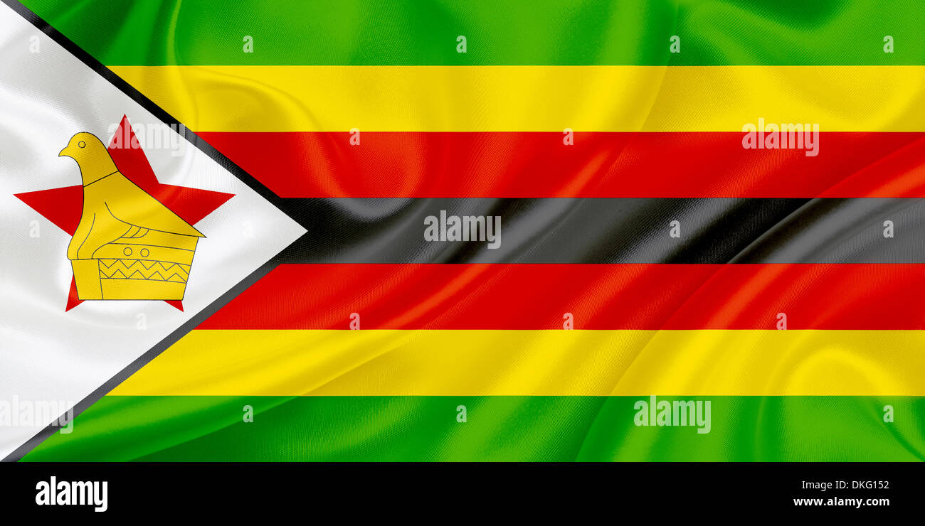 Flag of Zimbabwe waving in the wind Stock Photo - Alamy