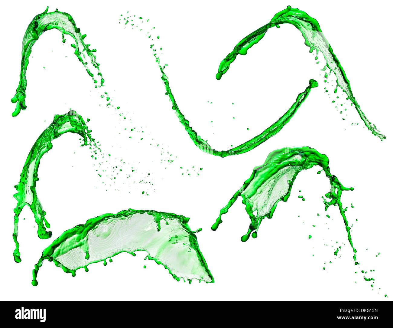 abstract green liquid splash isolated on white background Stock Photo ...
