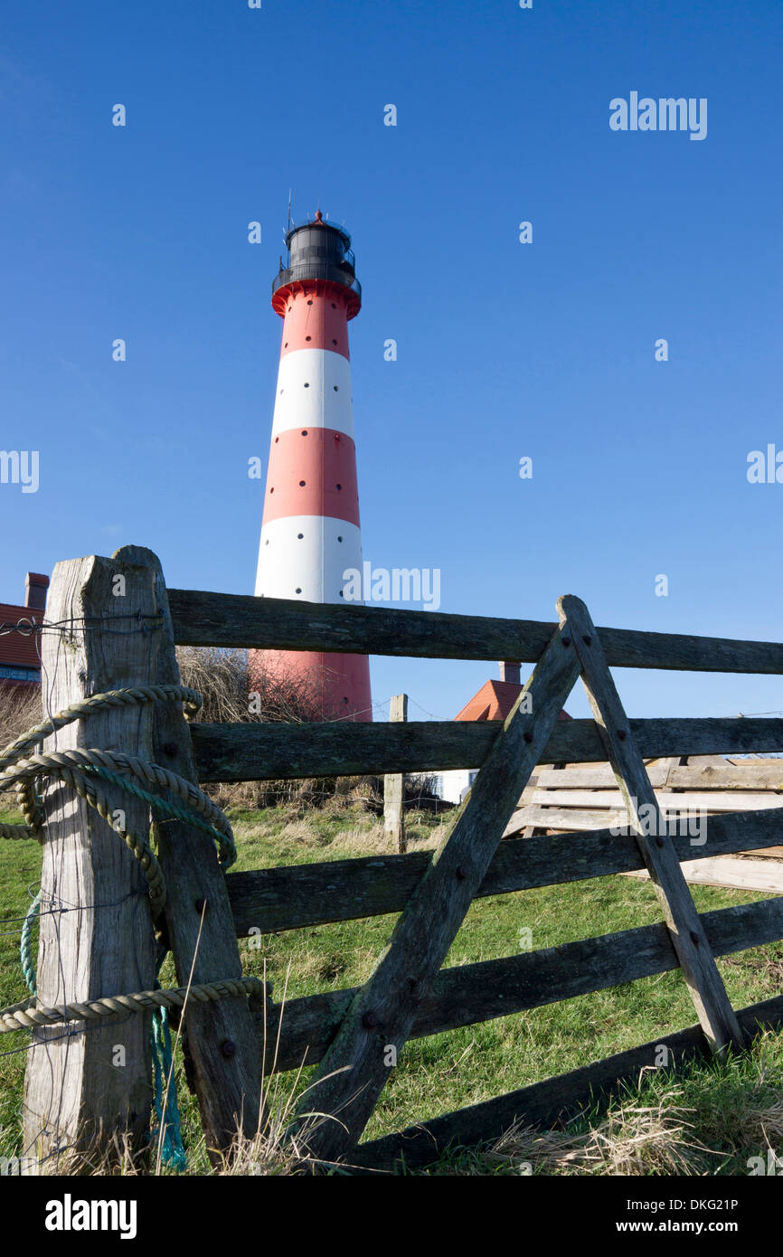 westerheversand lighthouse on eiderstedt peninsula, schleswig-holstein ...