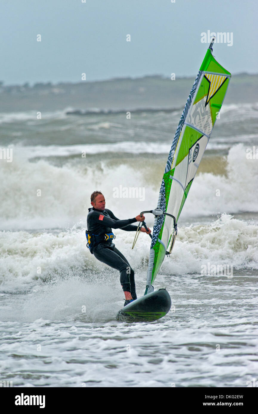 Surfer at Rhosneigr Anglesey North Wales Uk Stock Photo - Alamy