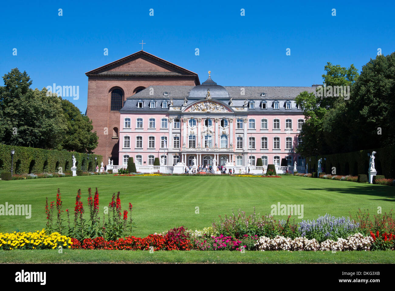 the electoral palace with palace garden, trier city, trier, rhineland ...